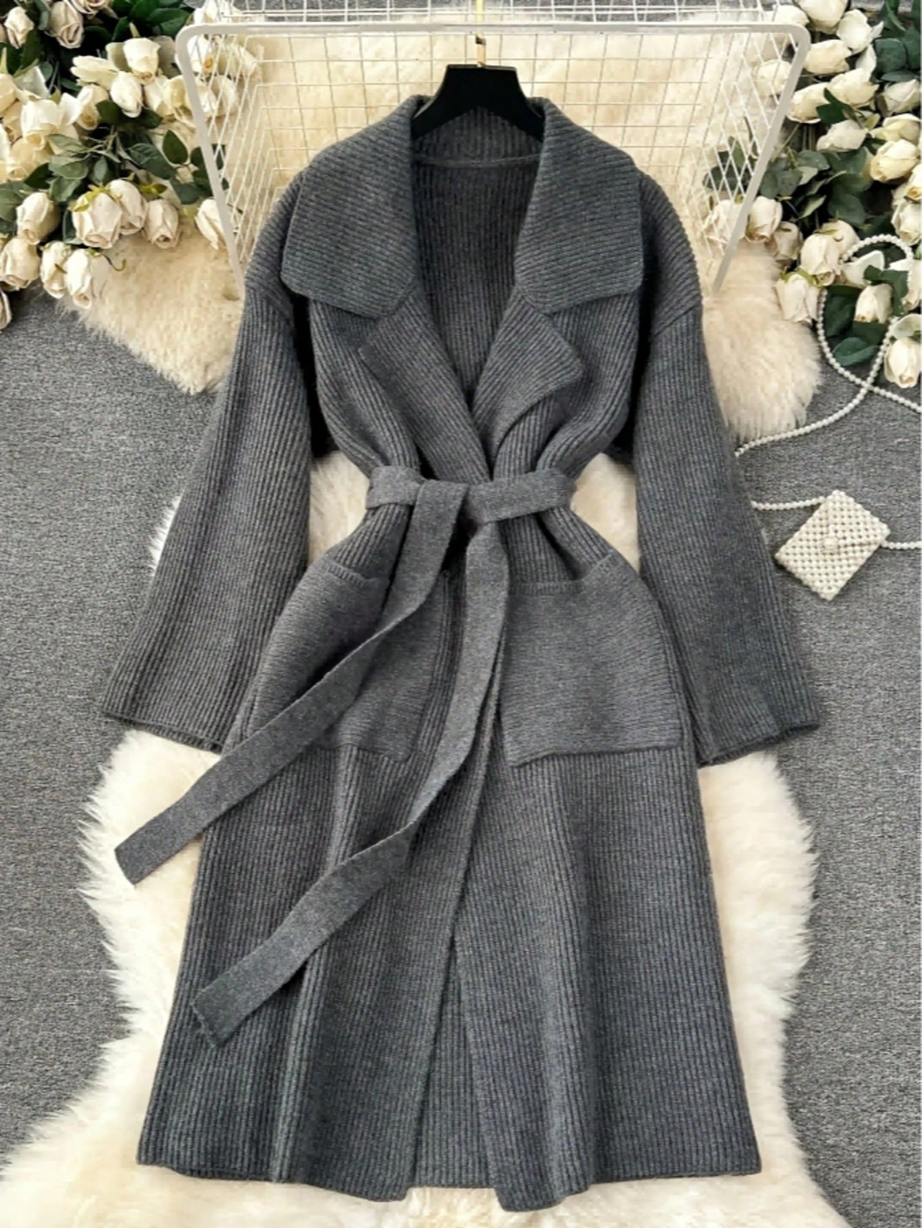 Buy Catrina Winter Shrug With Belt In Grey for Women Online in India on ...