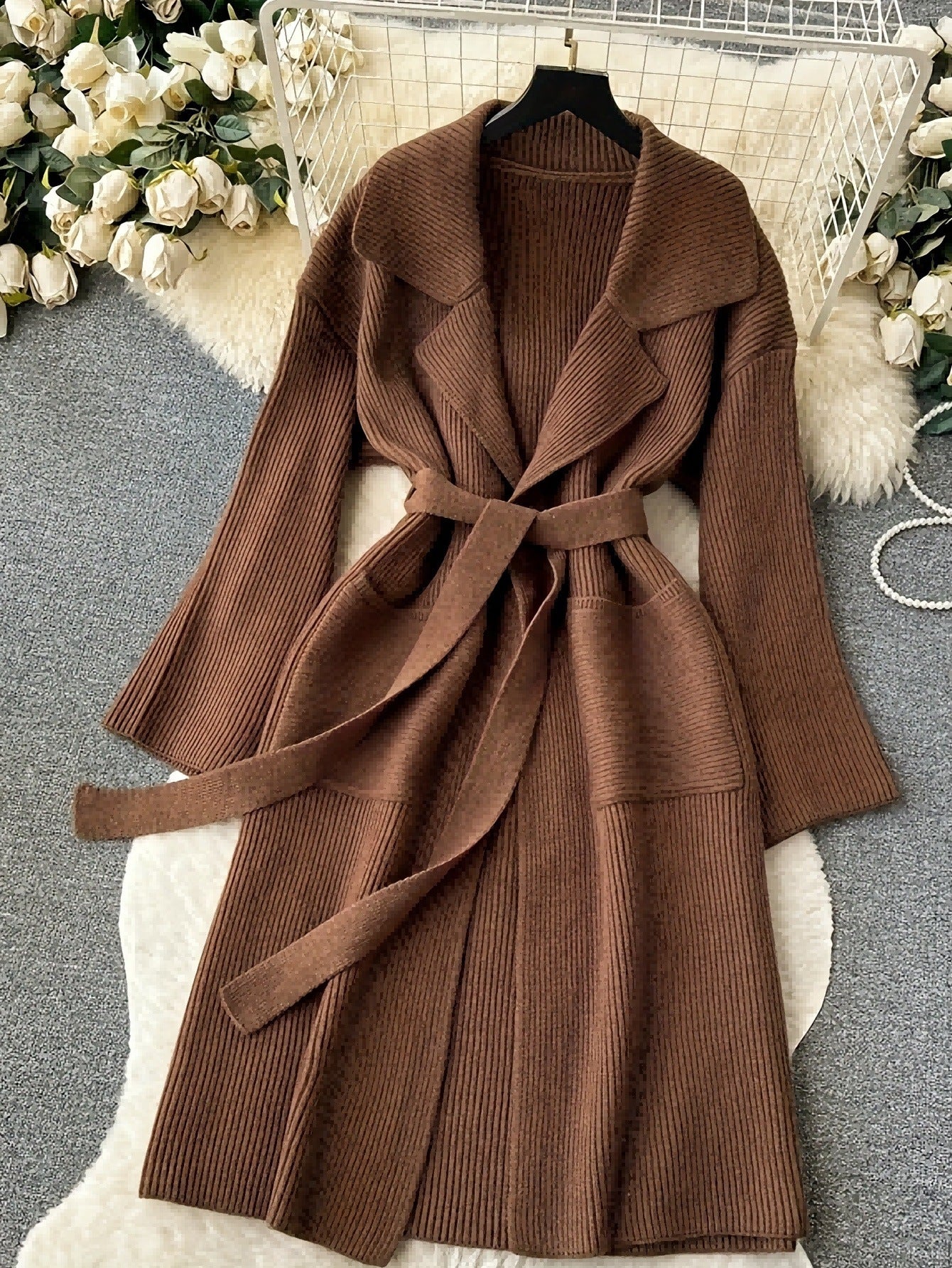 Buy Catrina Winter Shrug With Belt In Brown for Women Online in India ...